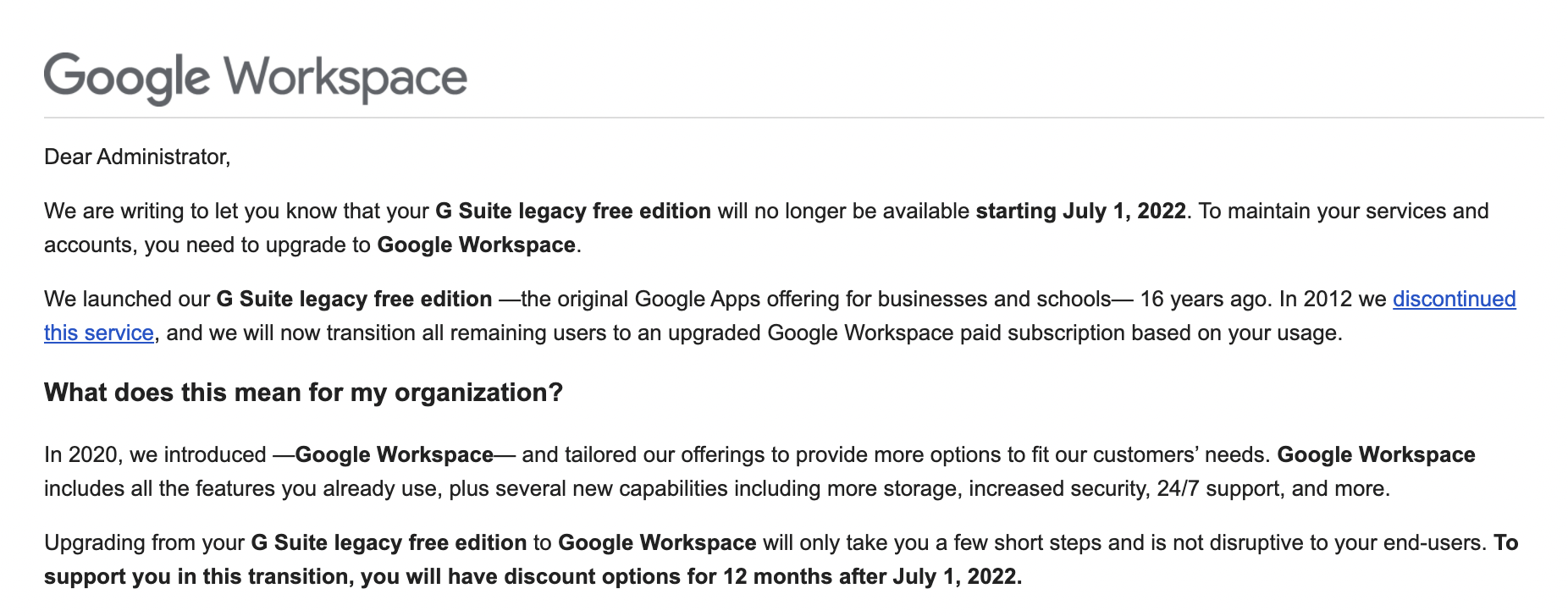 Les "utilisateurs De L'ancienne édition Gratuite De G Suite" Doivent ...