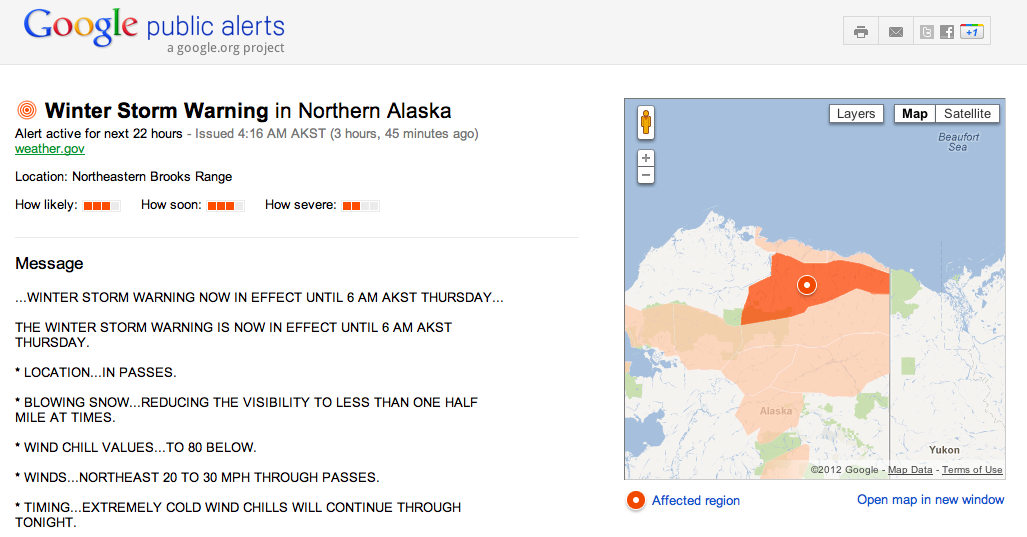 New 'Google Crisis Response' project issues public alerts through ...