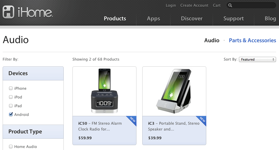 iHome unveils Android accessory line for smartphones and tablets