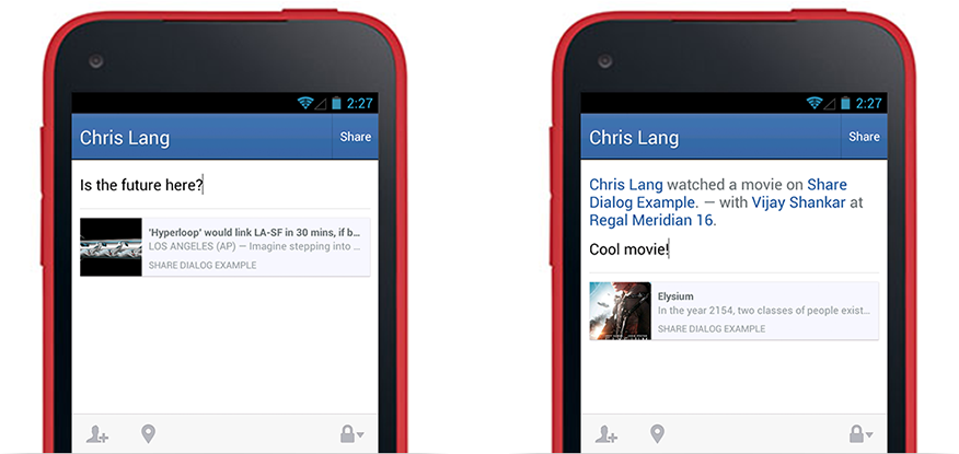 Facebook's Android SDK updated with share dialog and new login interface