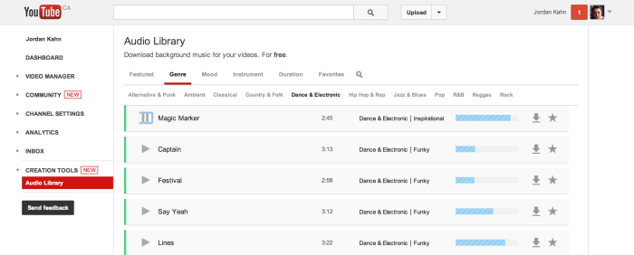 YouTube launches Audio Library with more than 150 royalty-free tracks ...