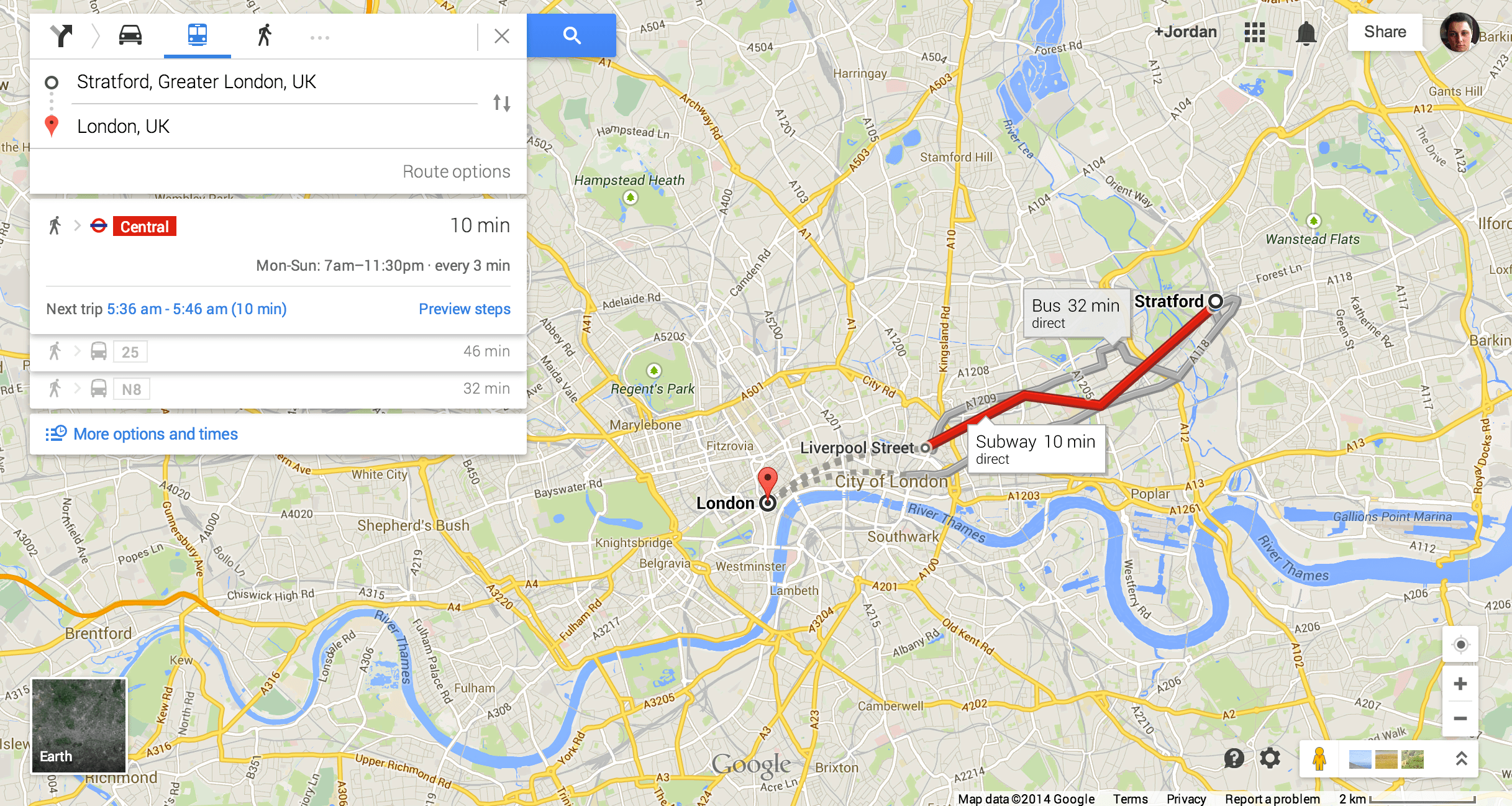 Google Maps adding public transit data for the UK tomorrow