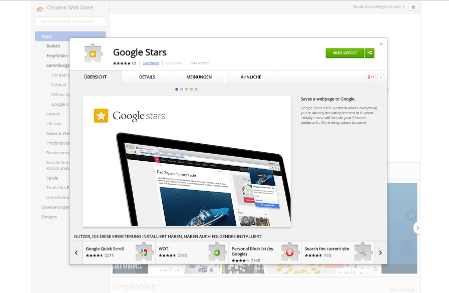 Early build of Google Stars' Chrome extension leaks for public use