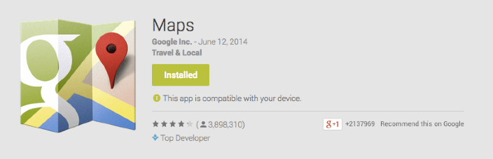Google Maps passes 1 billion downloads on the Play Store