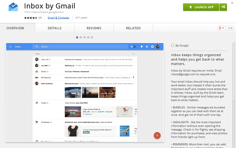 Google's Inbox app now available from the Chrome Web Store