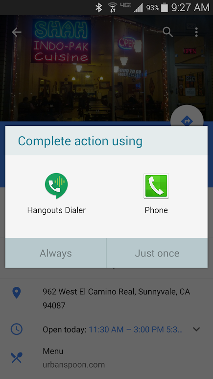 Hangouts Dialer can now be used as a system dialer, replace your phone ...