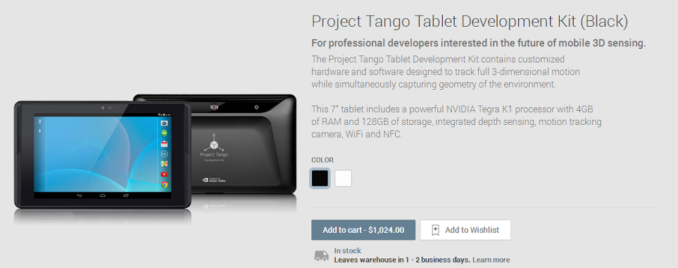 Google emailing select devs with invite to buy Project Tango ...