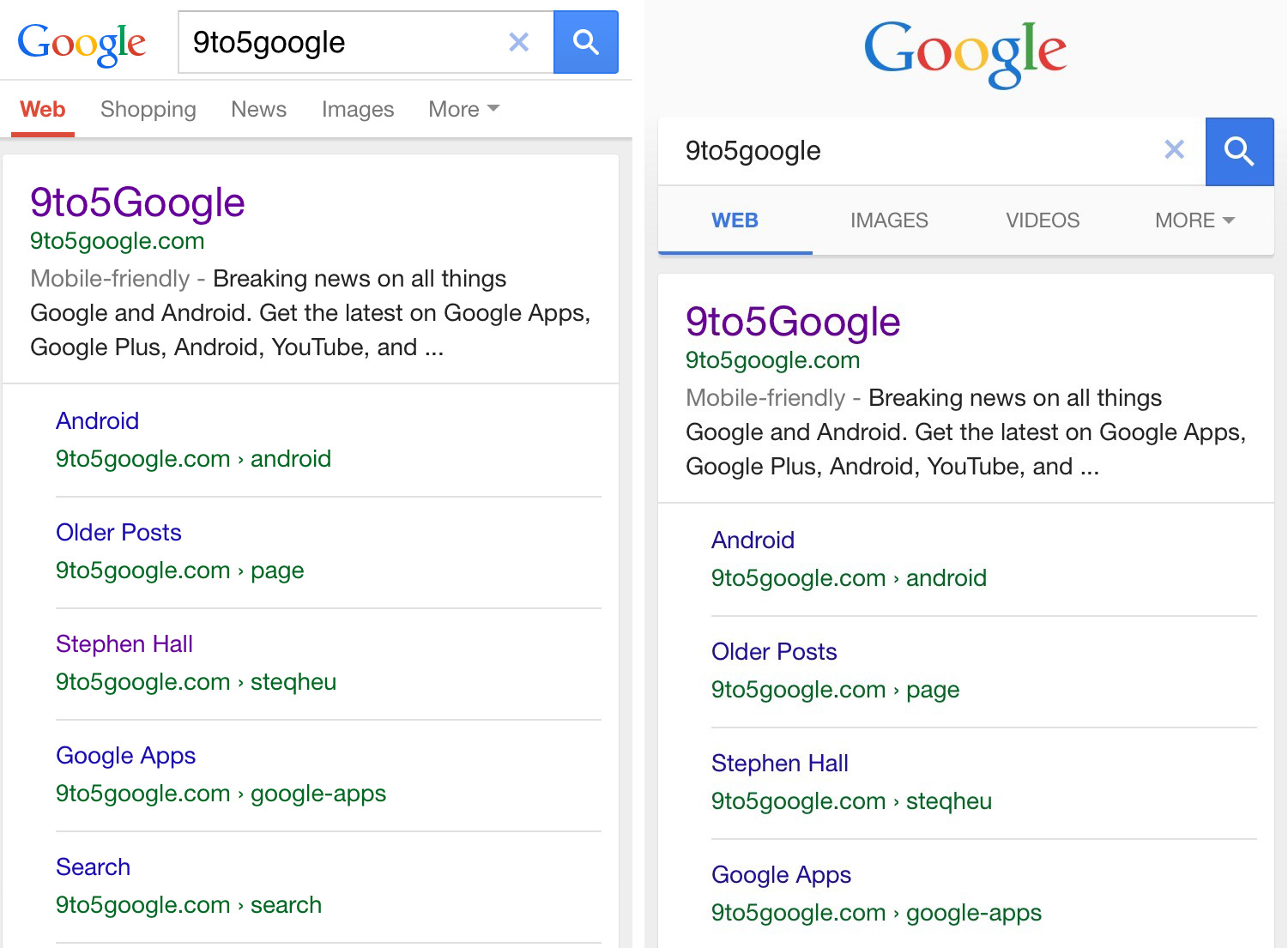 Google testing changes to its mobile search interface, Material Design ...