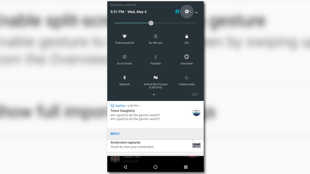 Android N quick-tip: How to activate split-screen multitasking mode