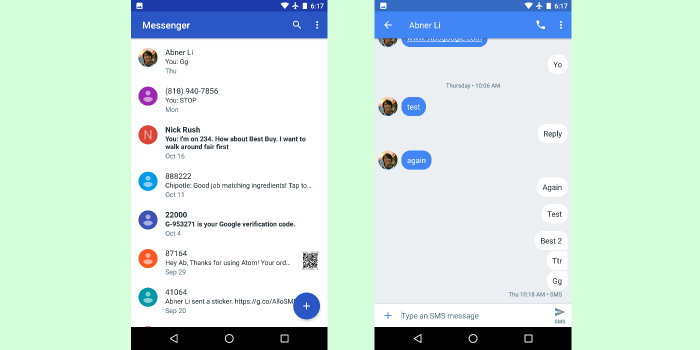 Google Messenger 2.0 brings a more compact UI and new circular icon to ...