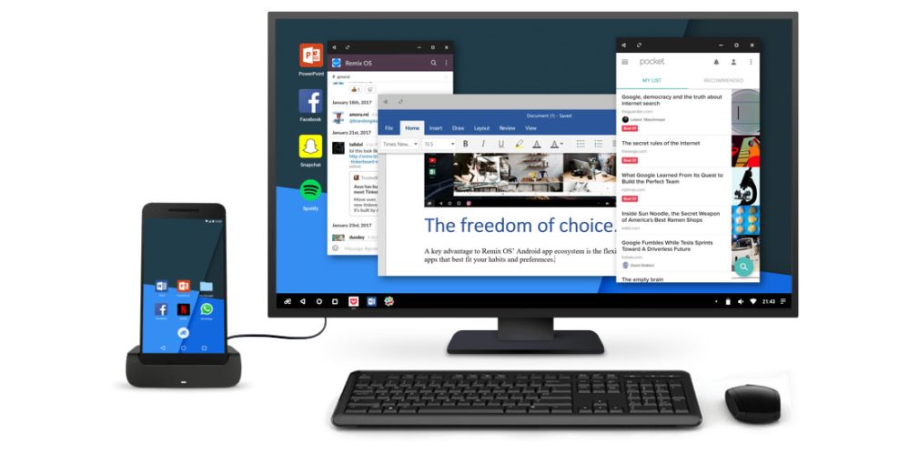 Remix OS for Mobile turns your Android smartphone into a dockable PC ...