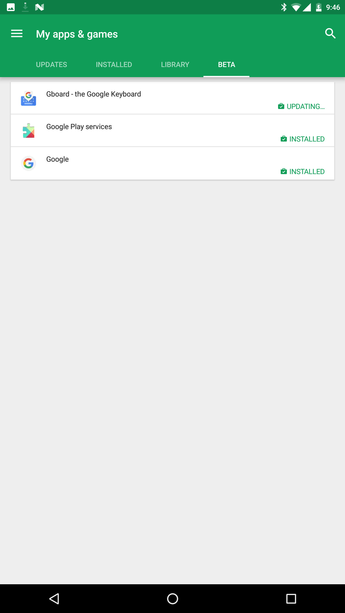 Updated Play Store with a new 'My Apps' section appears to be rolling ...