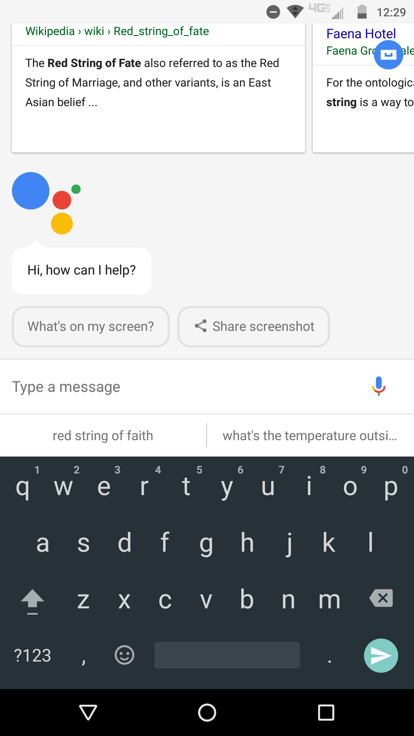 Keyboard in Google Assistant adds suggestions row w/ full search ...