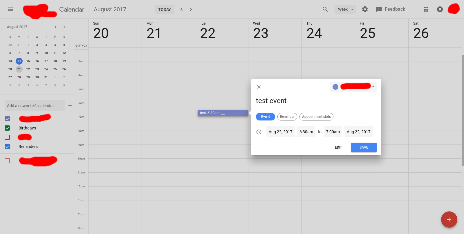 Material Design UI being tested with Google Calendar on desktop [Gallery]