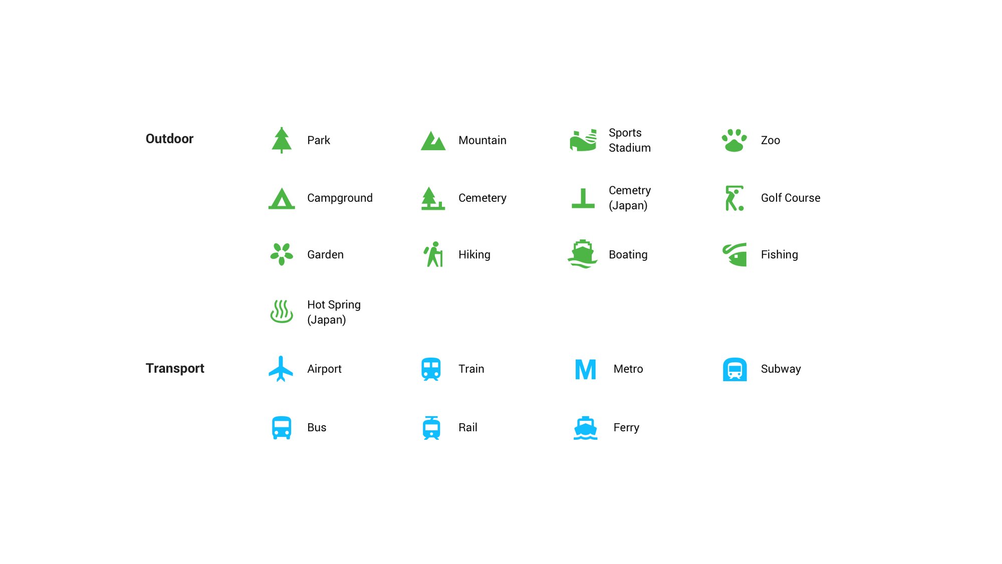 Google Maps updated w/ new icon & color system that better highlights ...