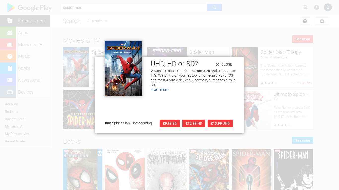 UK Google Play Store adds its first 4K UHD movie