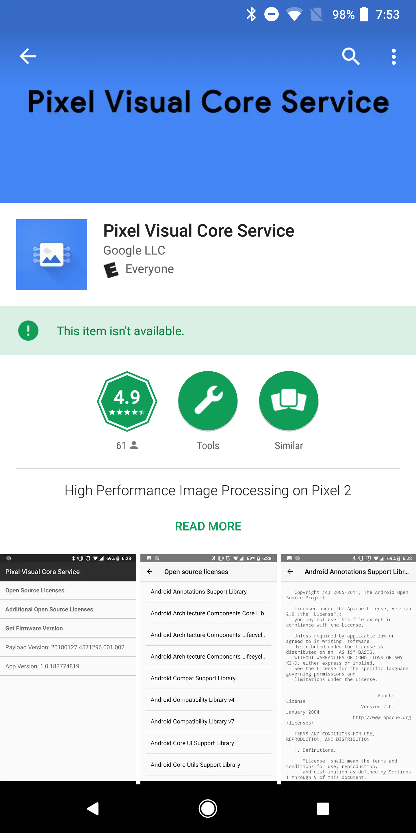 Google updating the Pixel 2's Visual Core algorithms through the Play Store