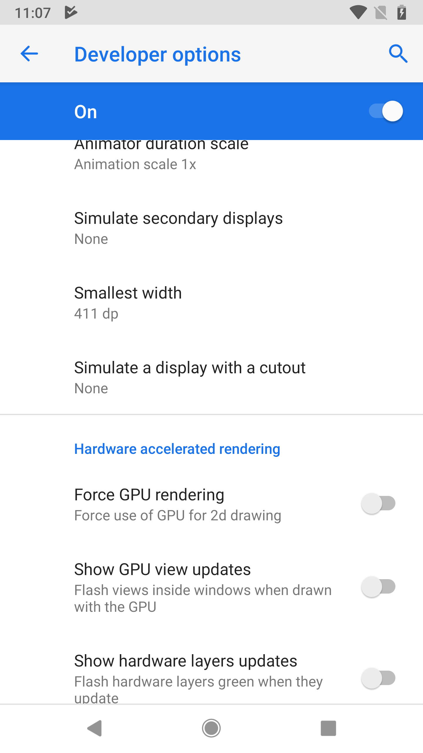 How to simulate a display cutout / notch on Android P Developer Preview 1