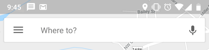 Google Maps for Android testing rounded search bar UI with centered ...