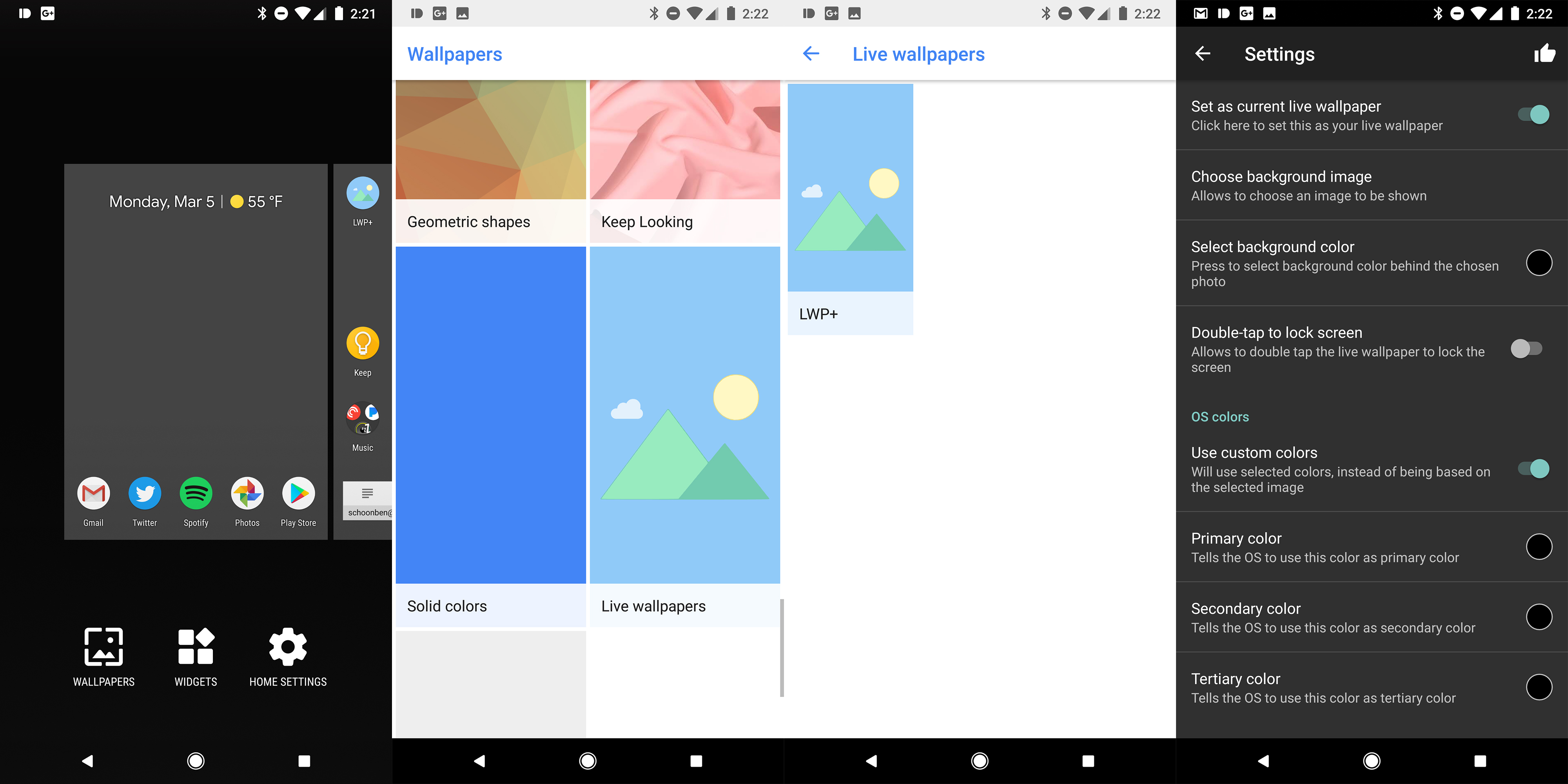 How to force Google Pixel's 'dark mode' with any wallpaper w/ 'LWP+'