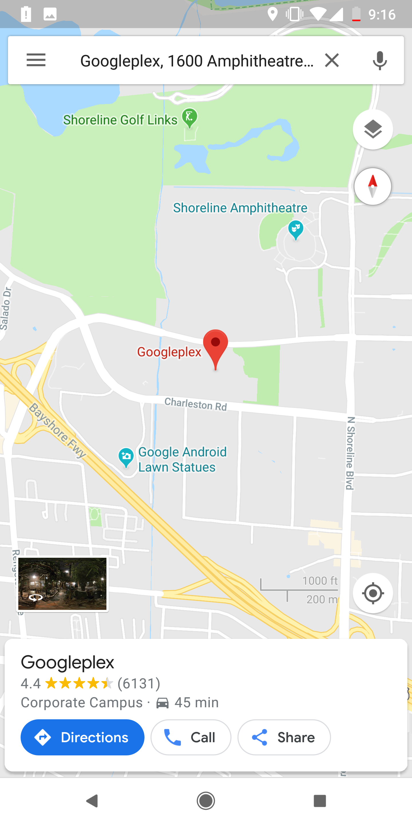 Google Maps testing Material Theme place cards w/ more details, shortcuts