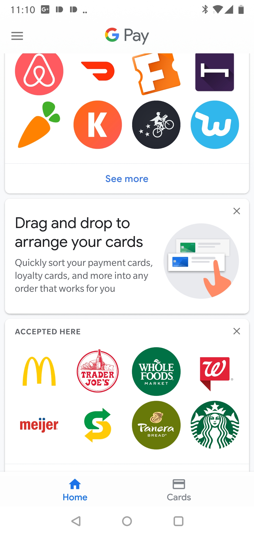 Google Pay brings back the ability to sort cards from Android Pay