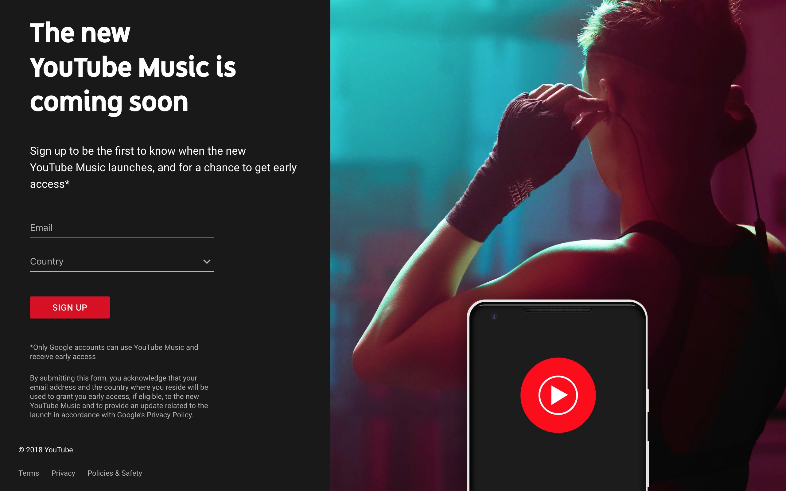 Google opens sign-up page for early access to 'new YouTube Music'