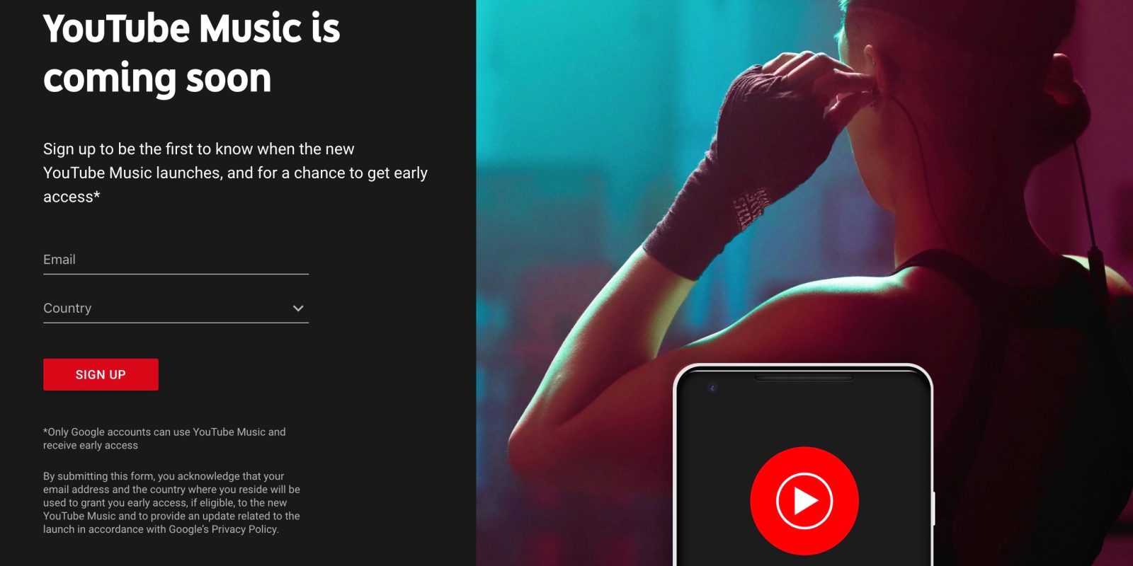 Google opens sign-up page for early access to 'new YouTube Music'