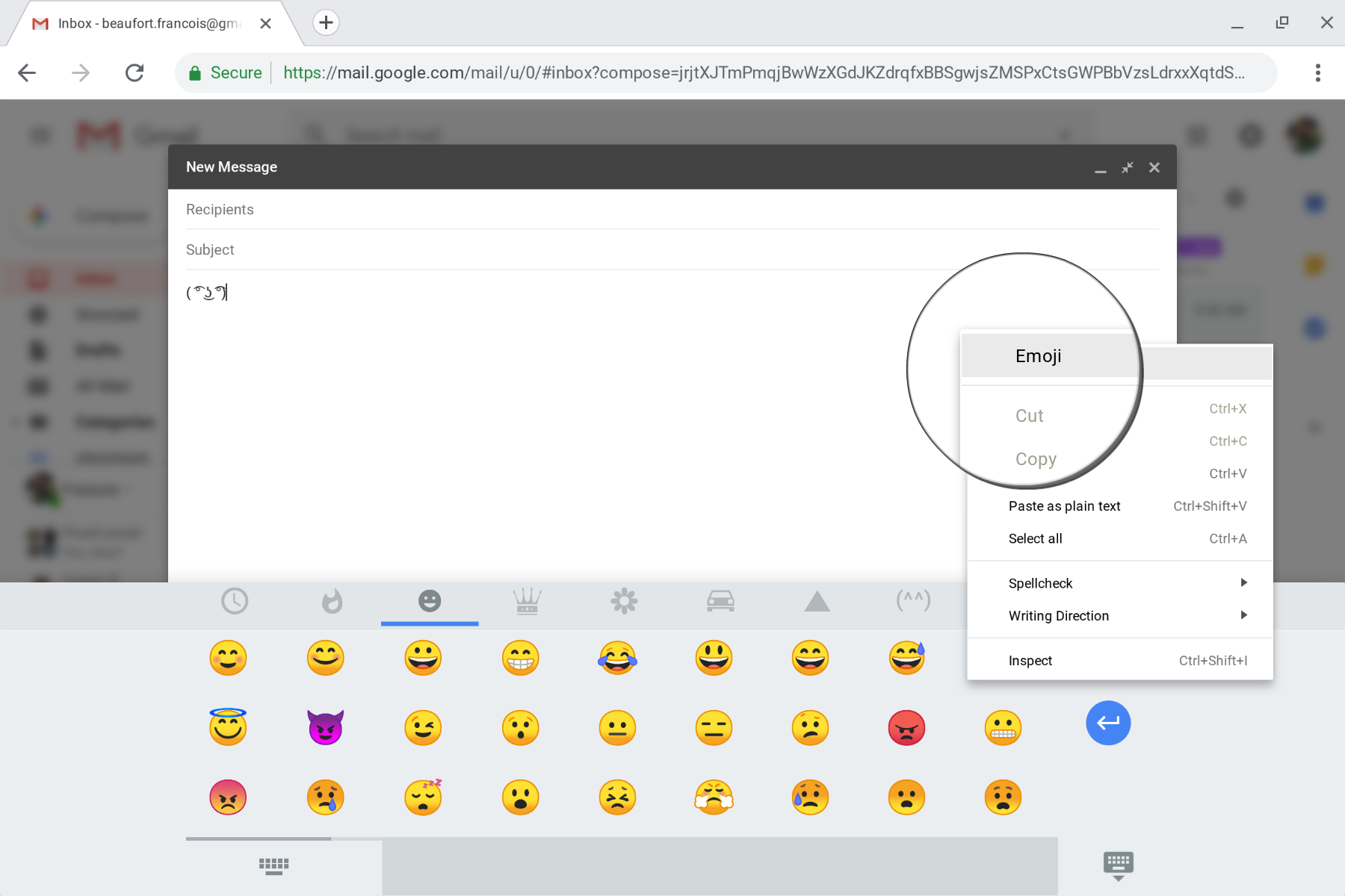 How to get Chrome's built-in emoji picker on Chrome OS, Windows, Mac