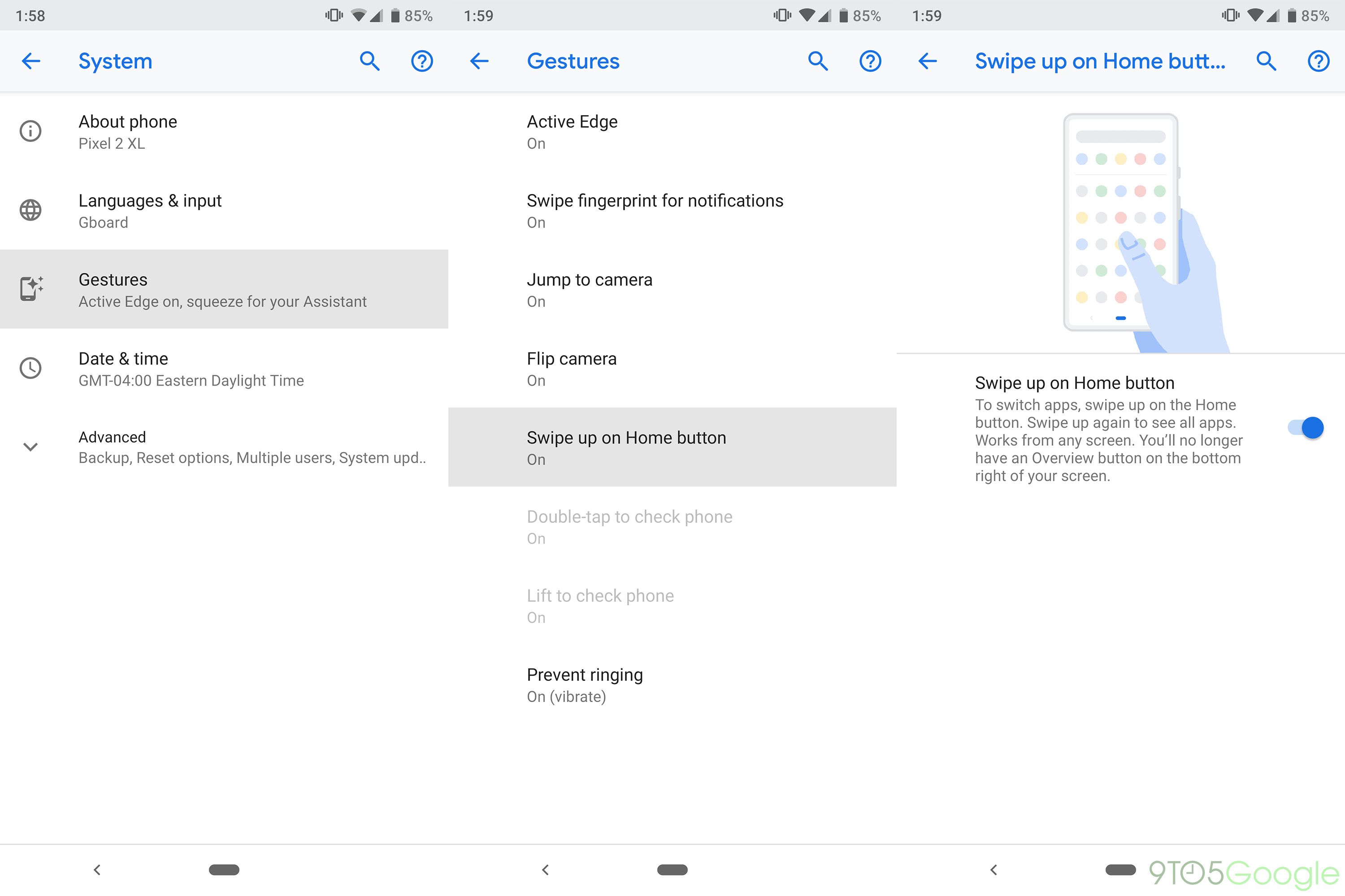 How to turn on gesture navigation in Android 9 Pie on Google Pixel devices