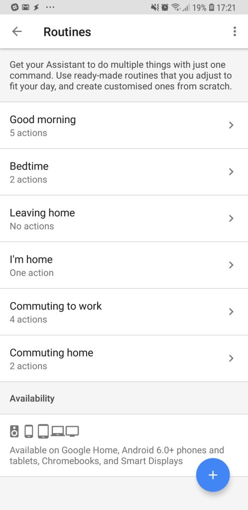 Google Assistant's Ready-made and Custom Routines w/ scheduling rolling ...