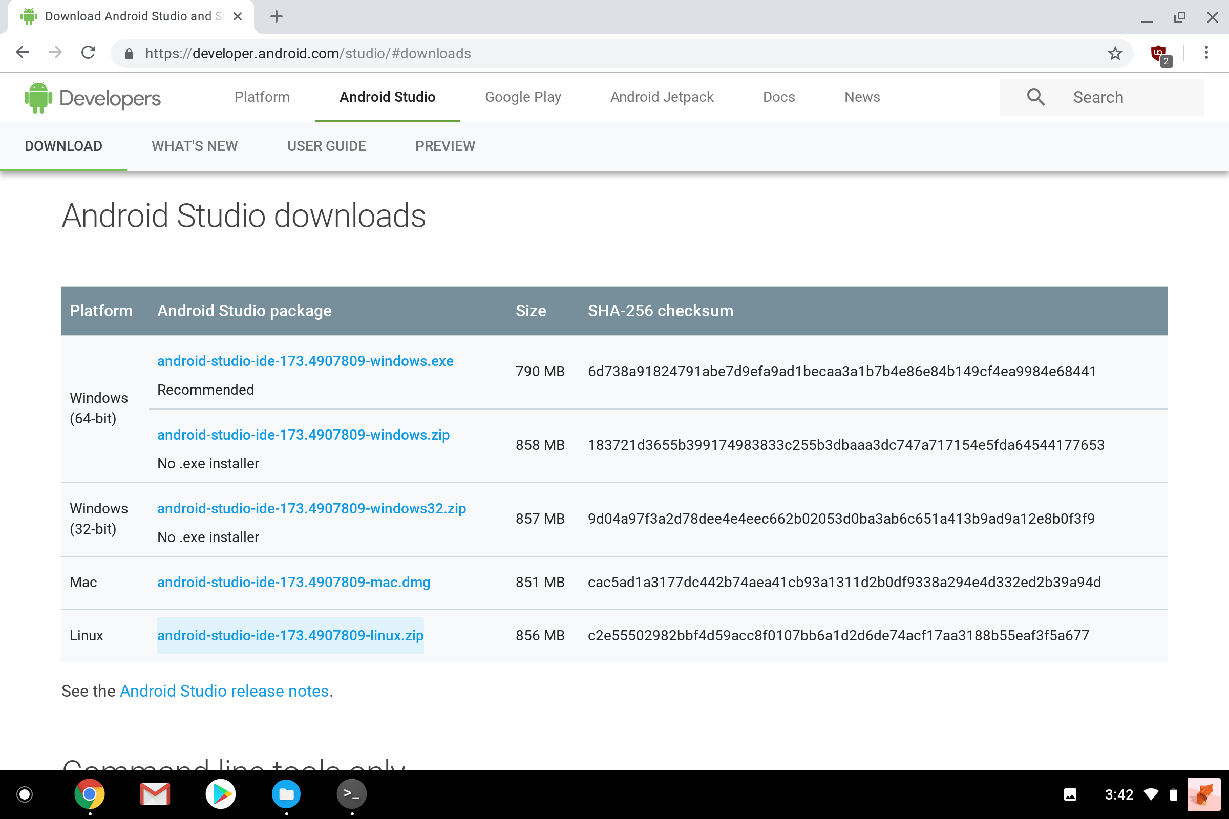 How to install Android Studio on Chrome OS