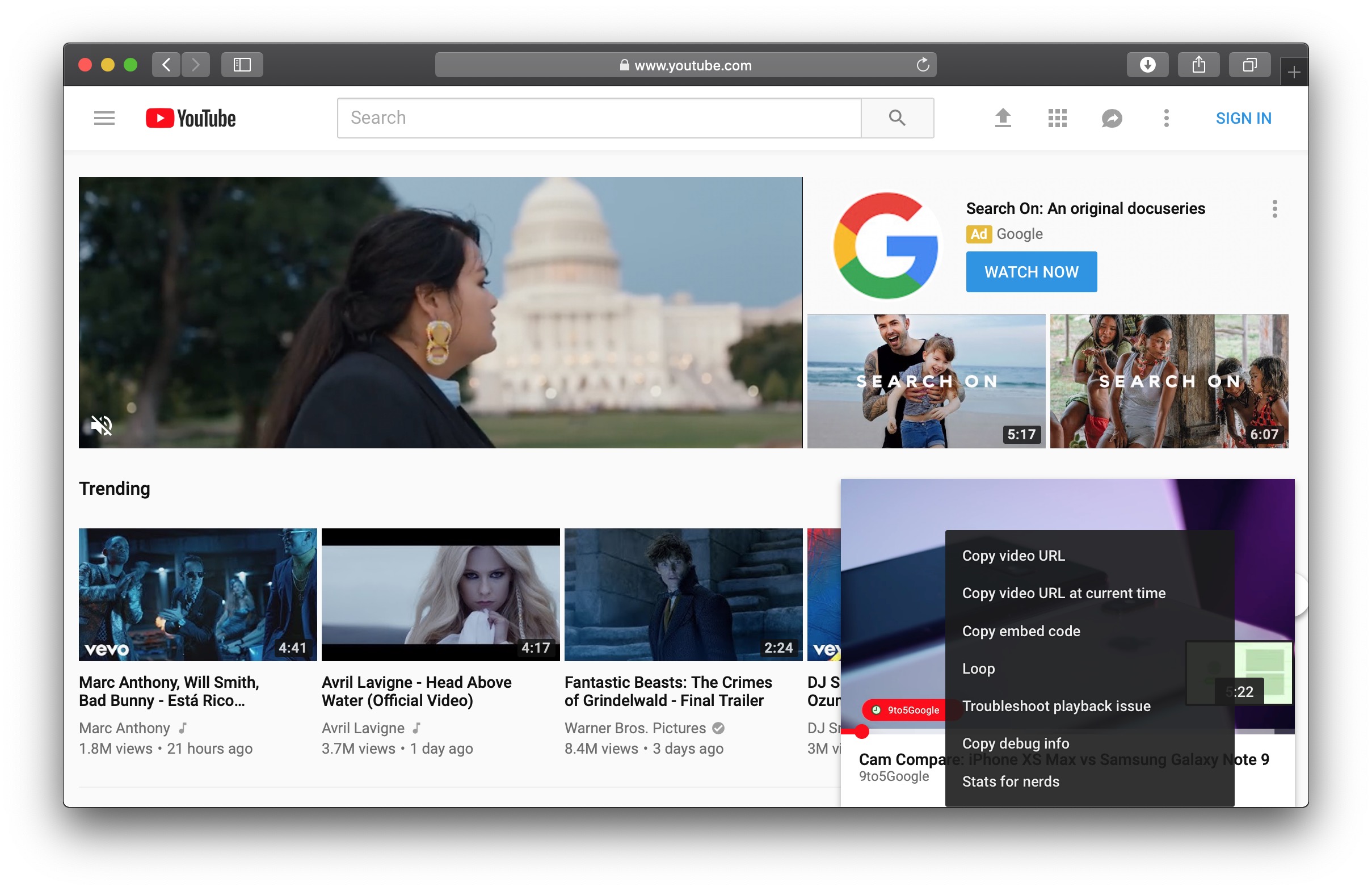 YouTube Miniplayer rolling out for web Picture-in-Picture - 9to5Google
