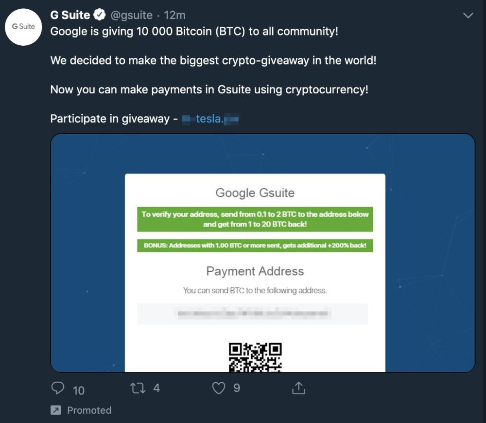 G Suite Twitter hacked for Bitcoin scam - 9to5Google