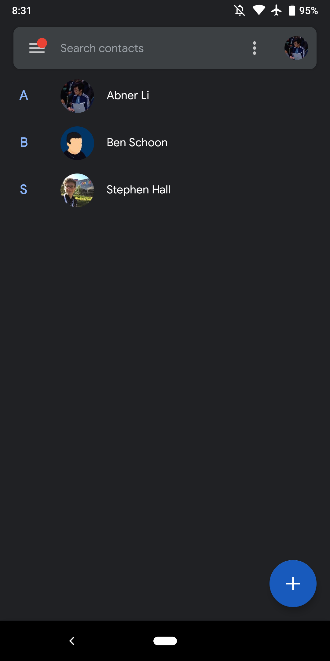 Google Contacts for Android updated with Material Theme account ...