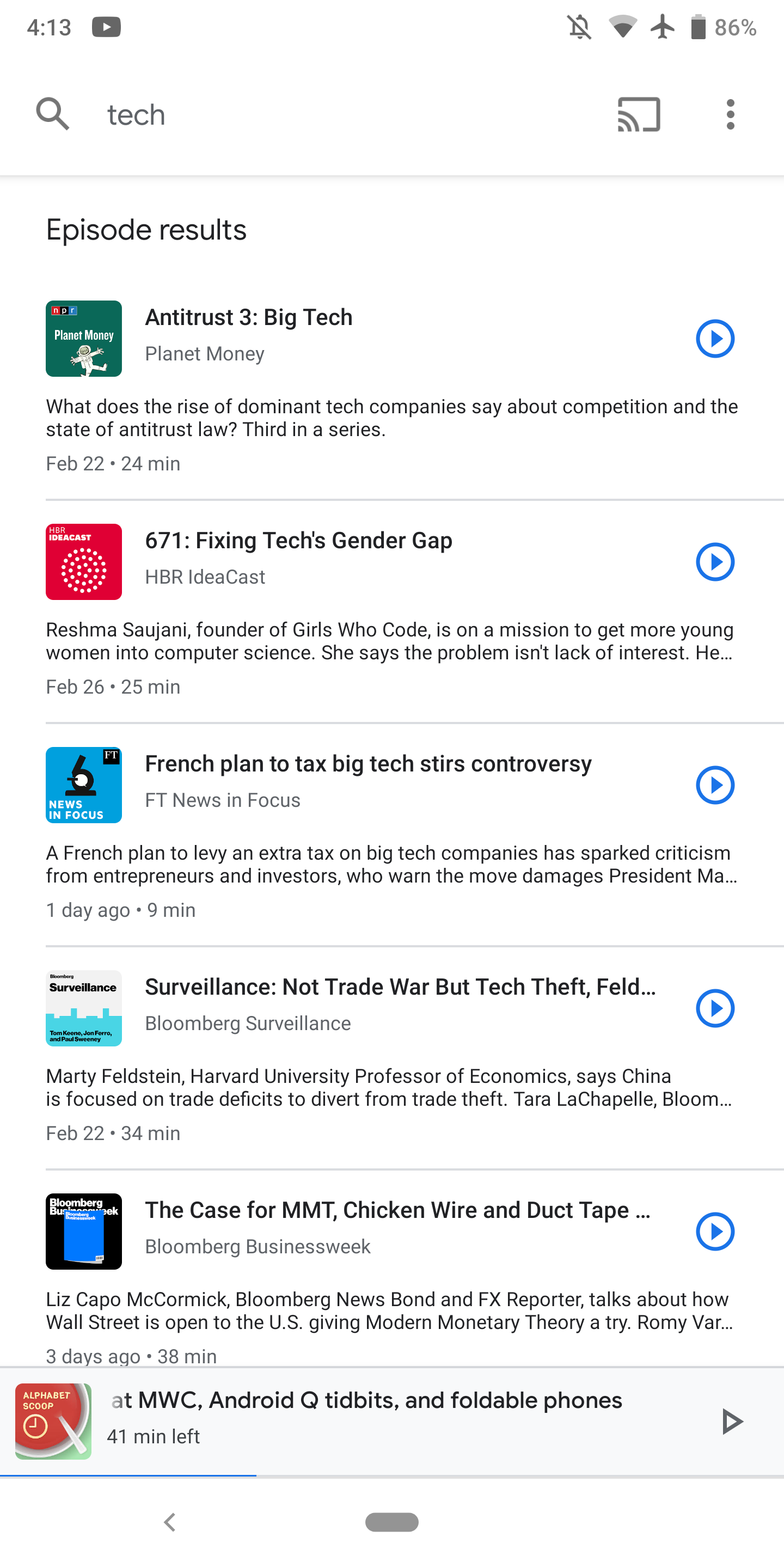 [Update: Live] Google Podcasts for Android adding episode search this week