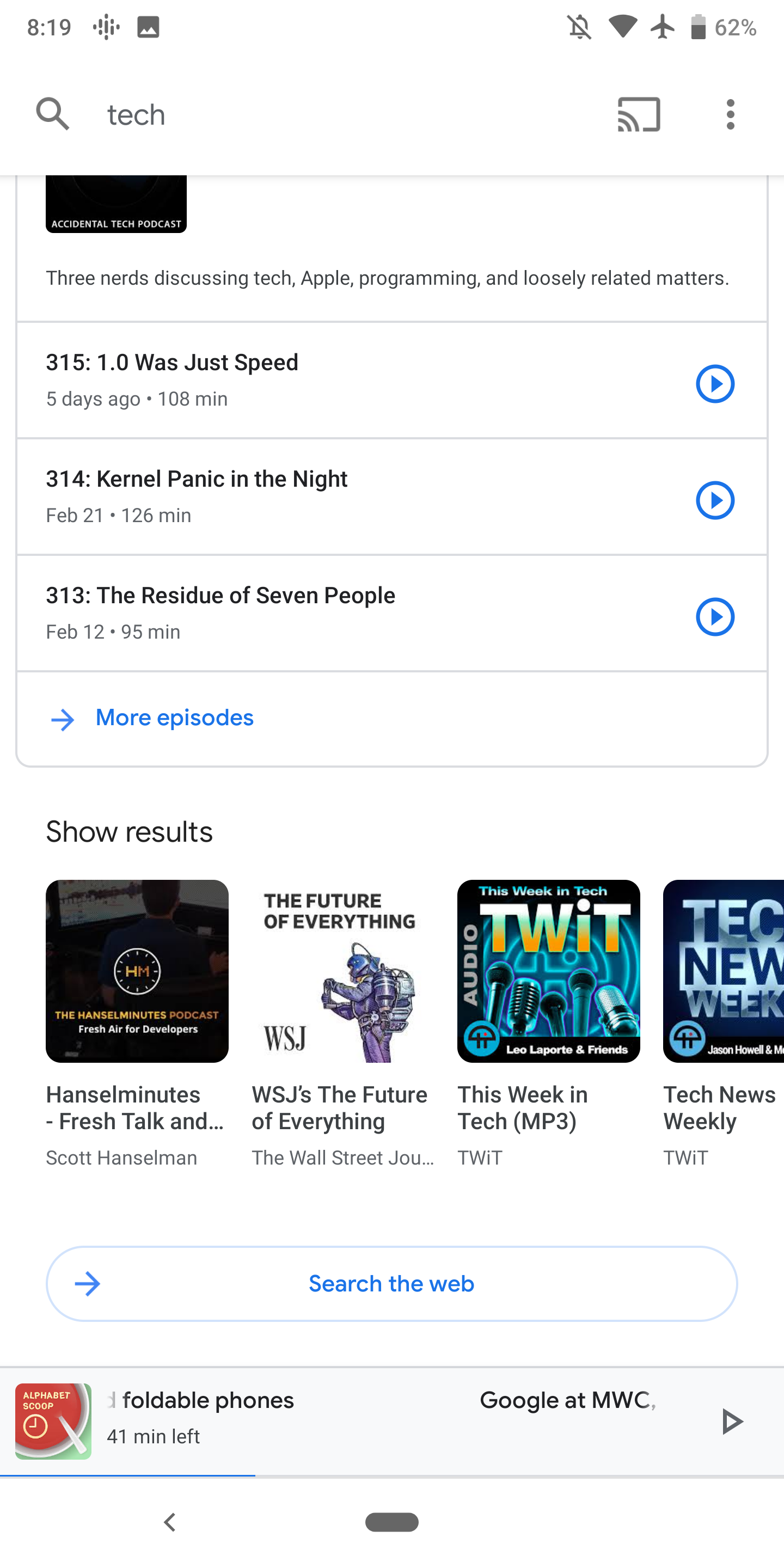 [Update: Live] Google Podcasts for Android adding episode search this week