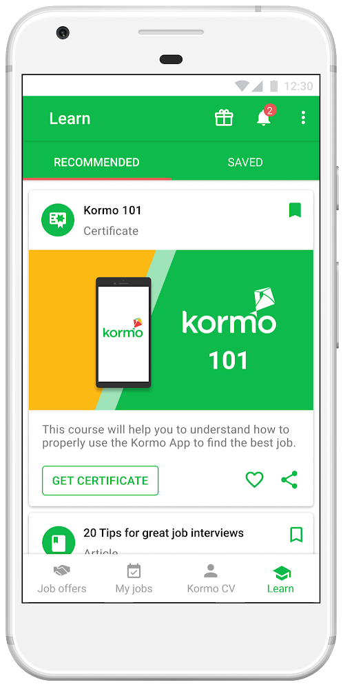 Area 120's Kormo app is aimed at young job seekers and the ‘Next ...