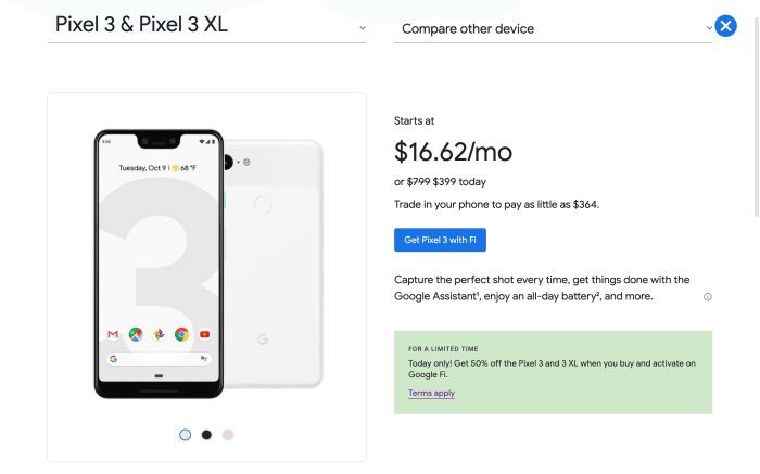 Google Fi celebrates 4th birthday with 50% off Pixel 3 XL - 9to5Google