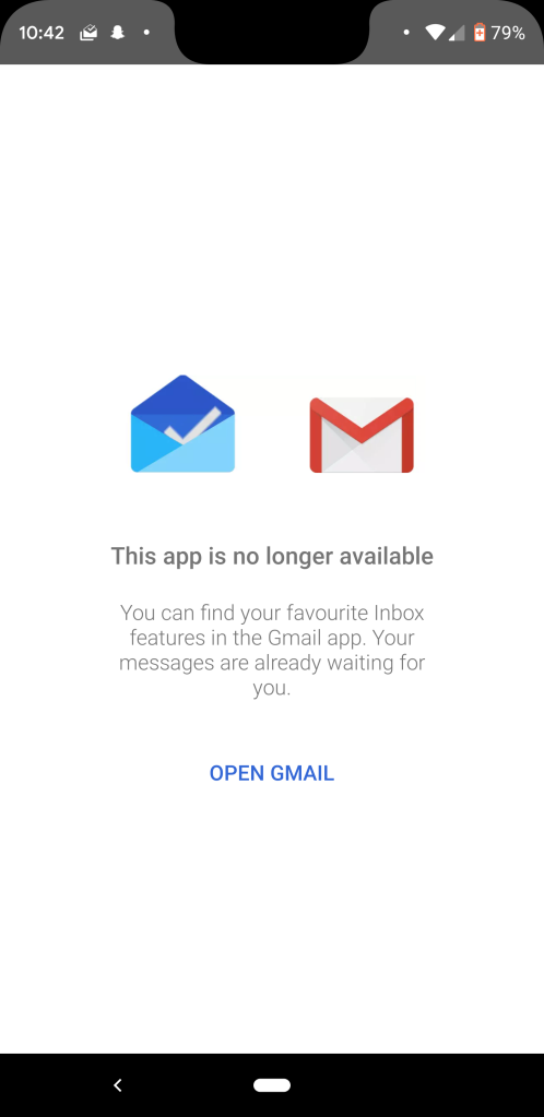 Inbox by Gmail on Android may live on a bit longer w/ older versions ...