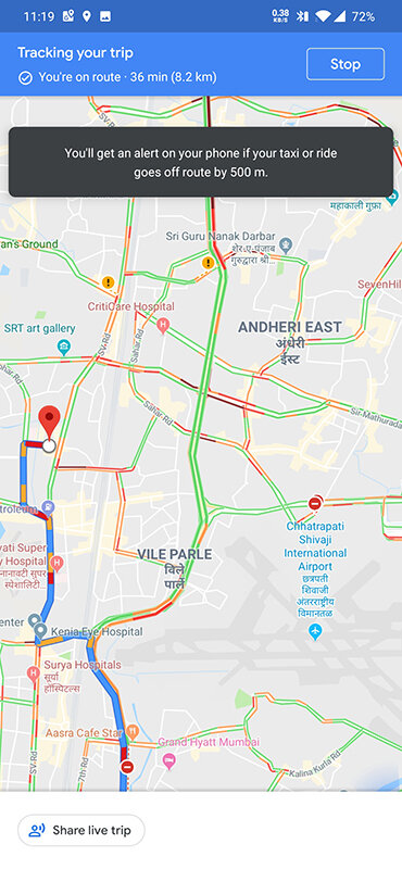 Google Maps testing off-route taxi alerts in India - 9to5Google