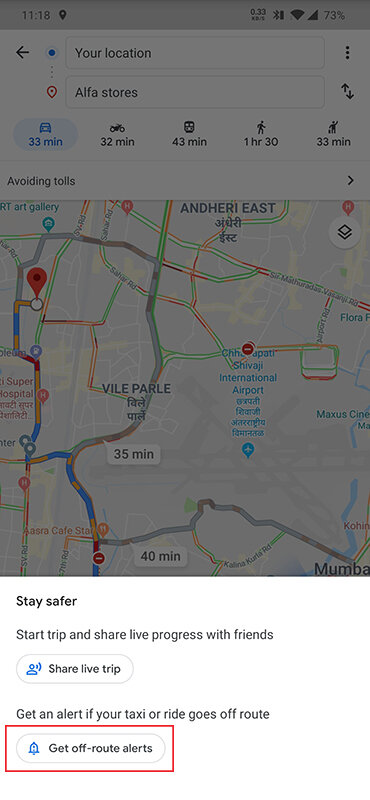 Google Maps testing off-route taxi alerts in India - 9to5Google