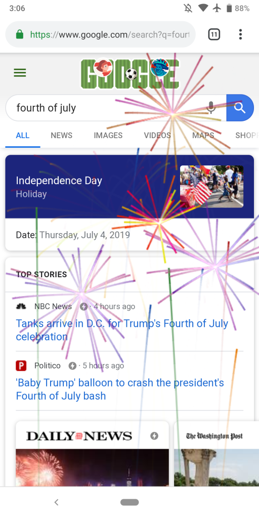 Fireworks Easter Egg takes over Google.com for July 4th - 9to5Google
