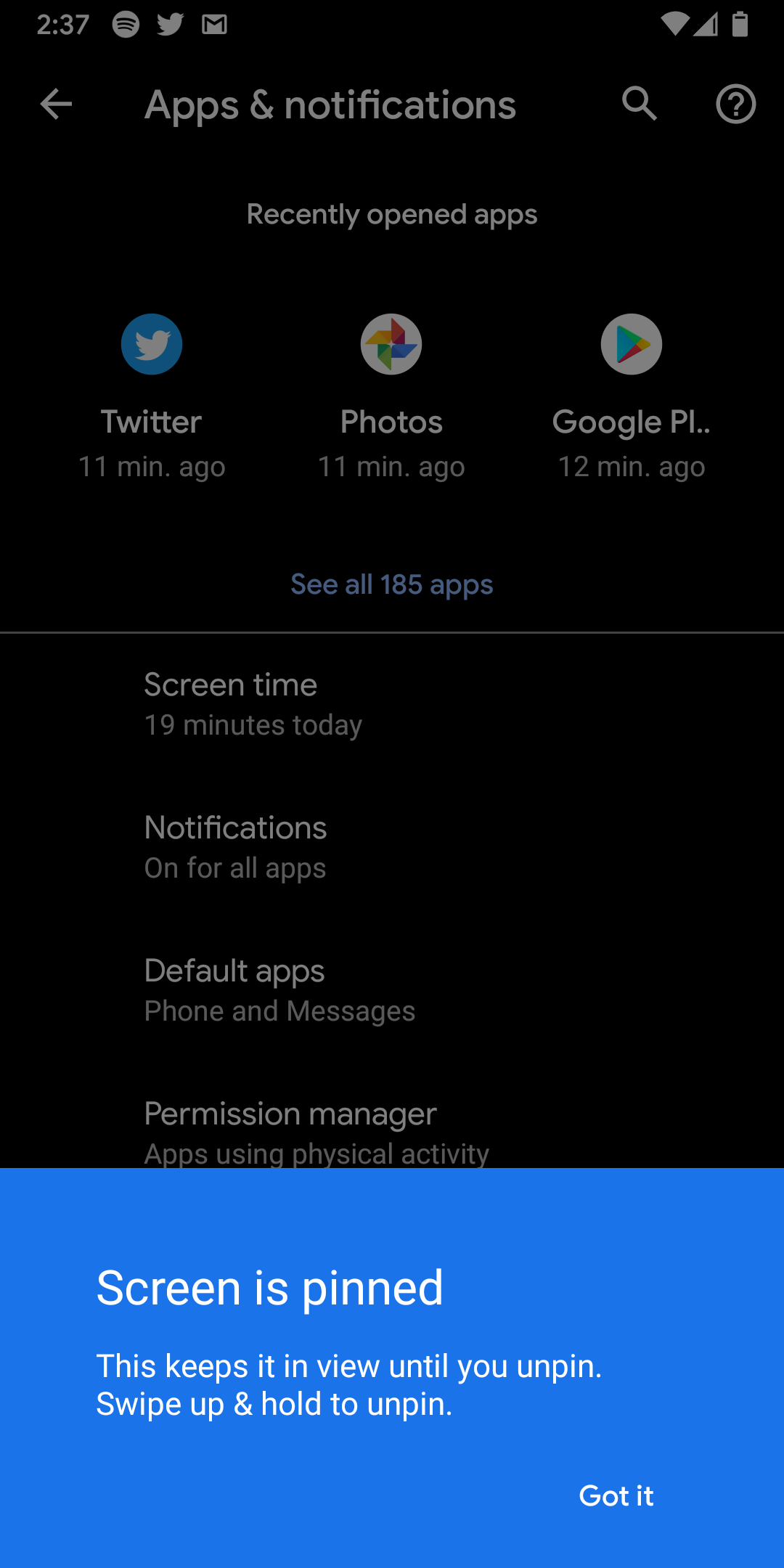 Android Q Beta 5 brings back Screen Pinning w/ gestures - 9to5Google