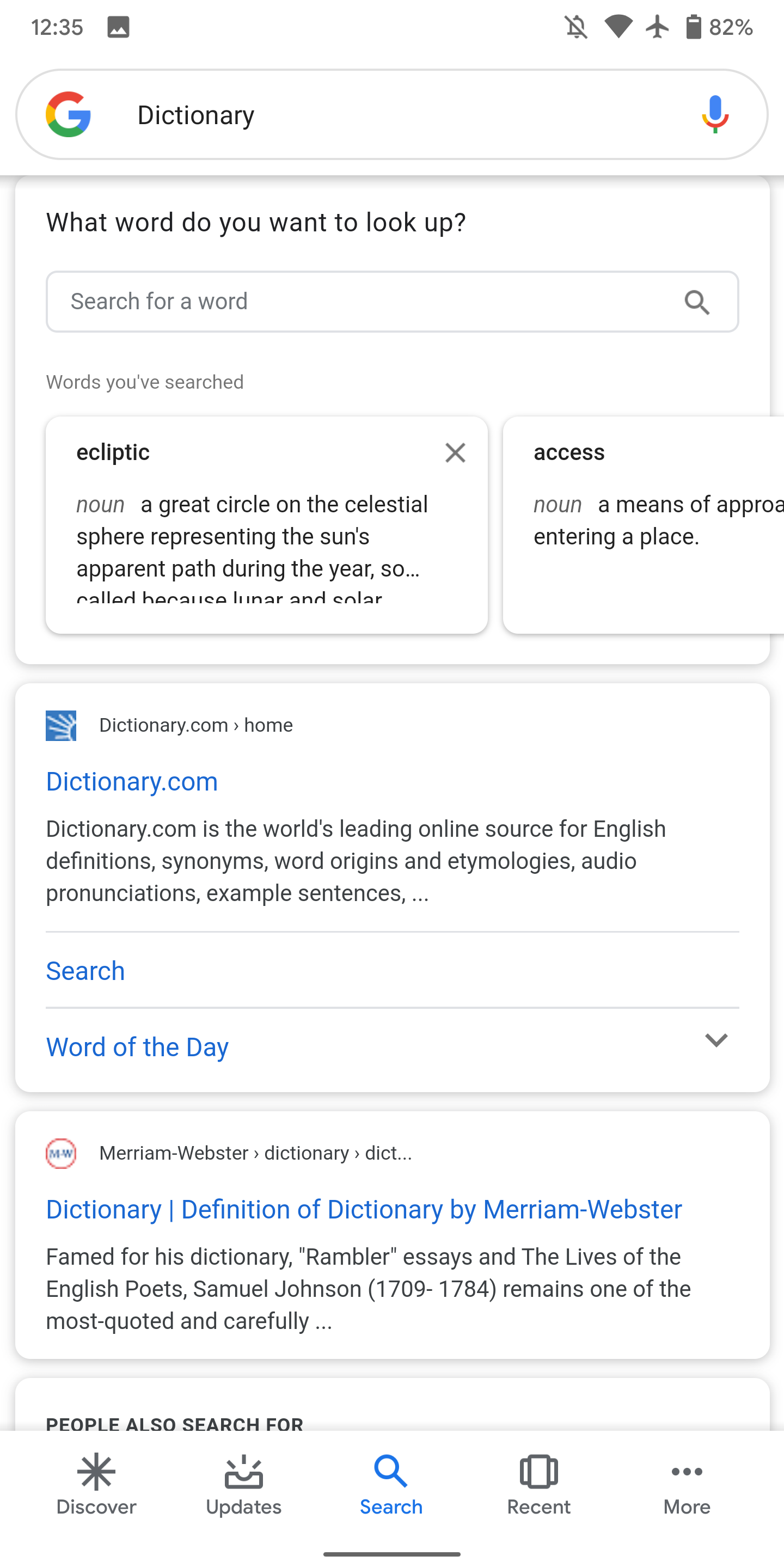 Google app gains direct Dictionary homescreen shortcut