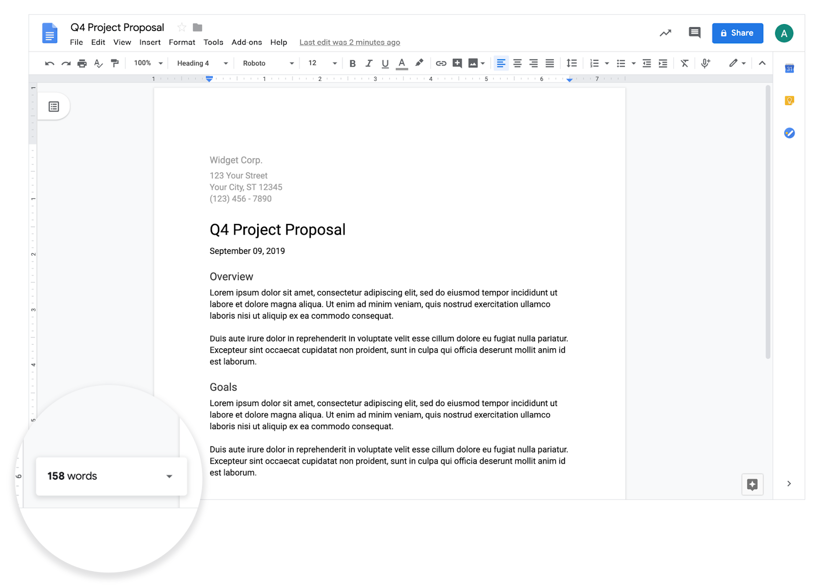 Google Docs gaining always-visible word count box - 9to5Google
