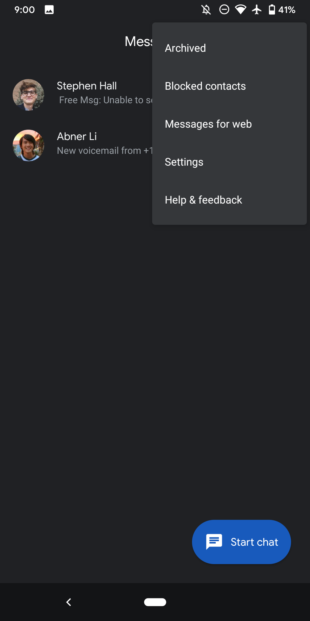 Google Messages beta follows Android 10 dark theme - 9to5Google