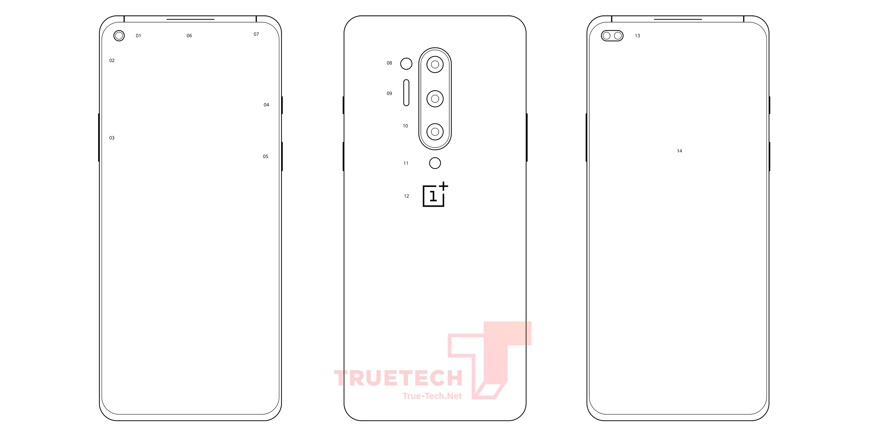 Alleged OnePlus 8 Pro design diagrams leak w/ dual punch-hole notch ...
