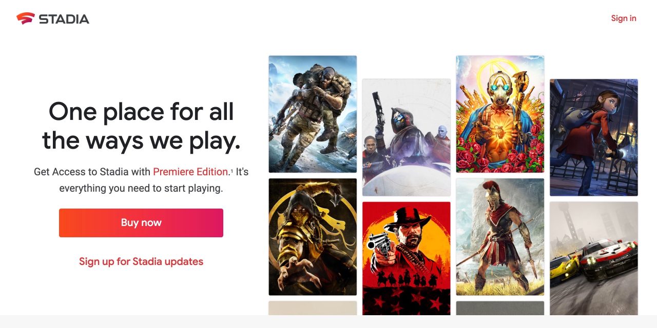 Stadia.com goes live as landing page ahead of launch