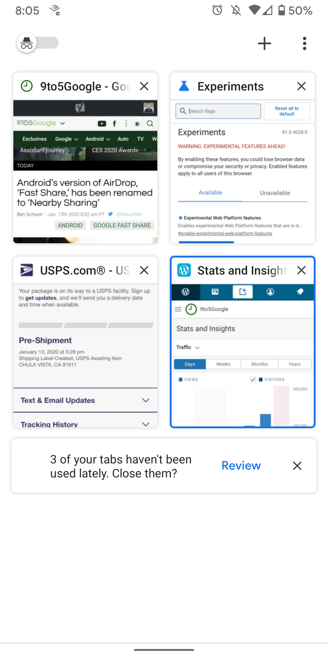 Chrome for Android tests recommending tabs to close - 9to5Google